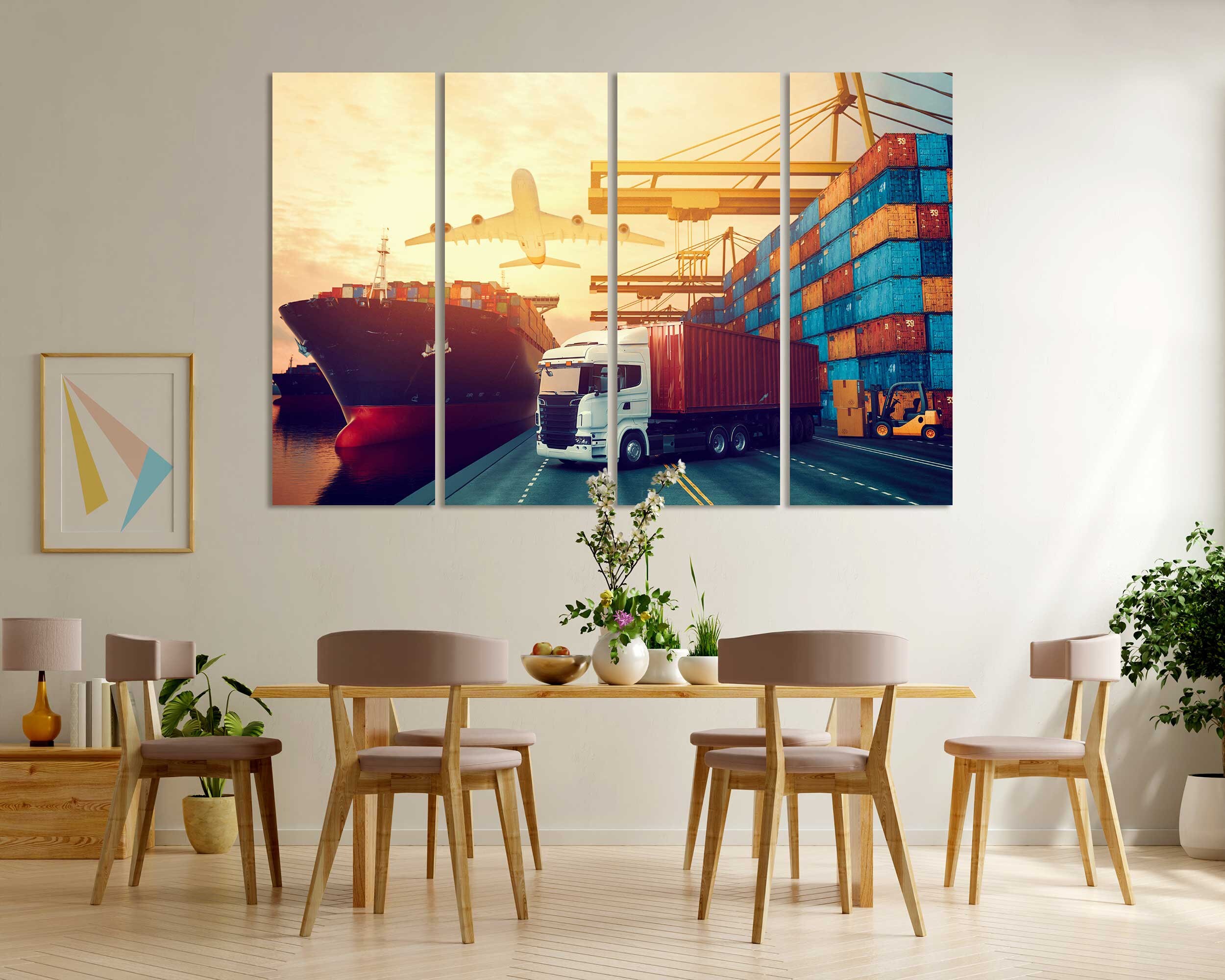 Transportation Art Decor for Home, Logistic Transports Print Canvas ...