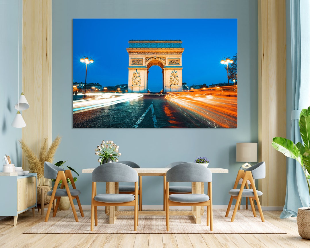 The Arc De Triomphe by Night Modern Wall Decor for Interior, France ...