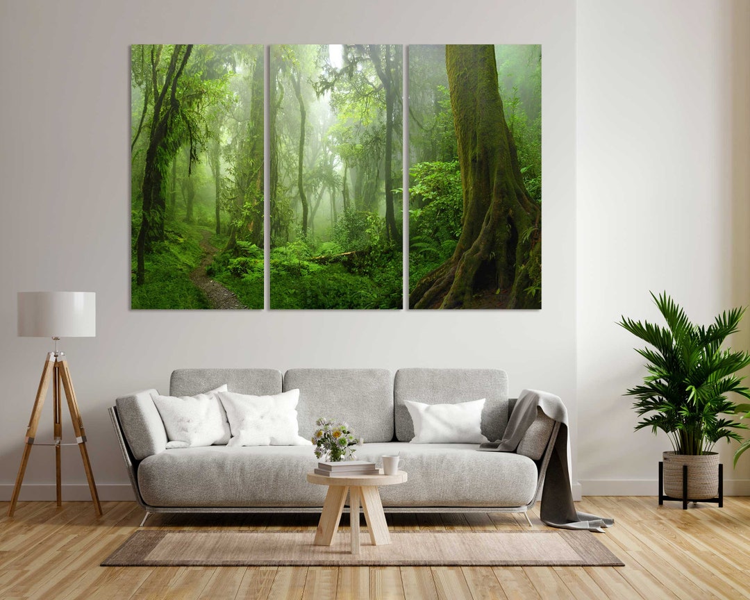 Tropical Jungle Decor for Home, Jungle Art for Wall, Green Forest Wall ...