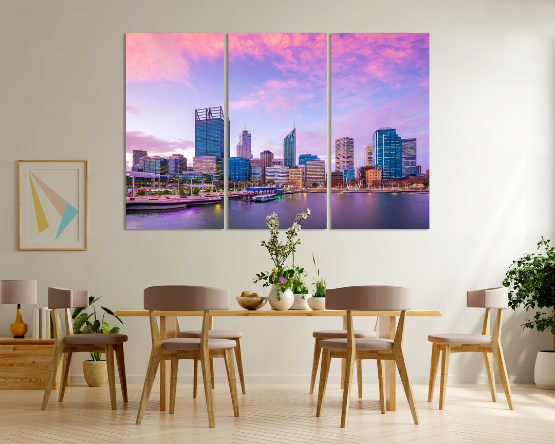 Perth City Large Print Art on Canvas, Perth Travel Art, Perth at ...