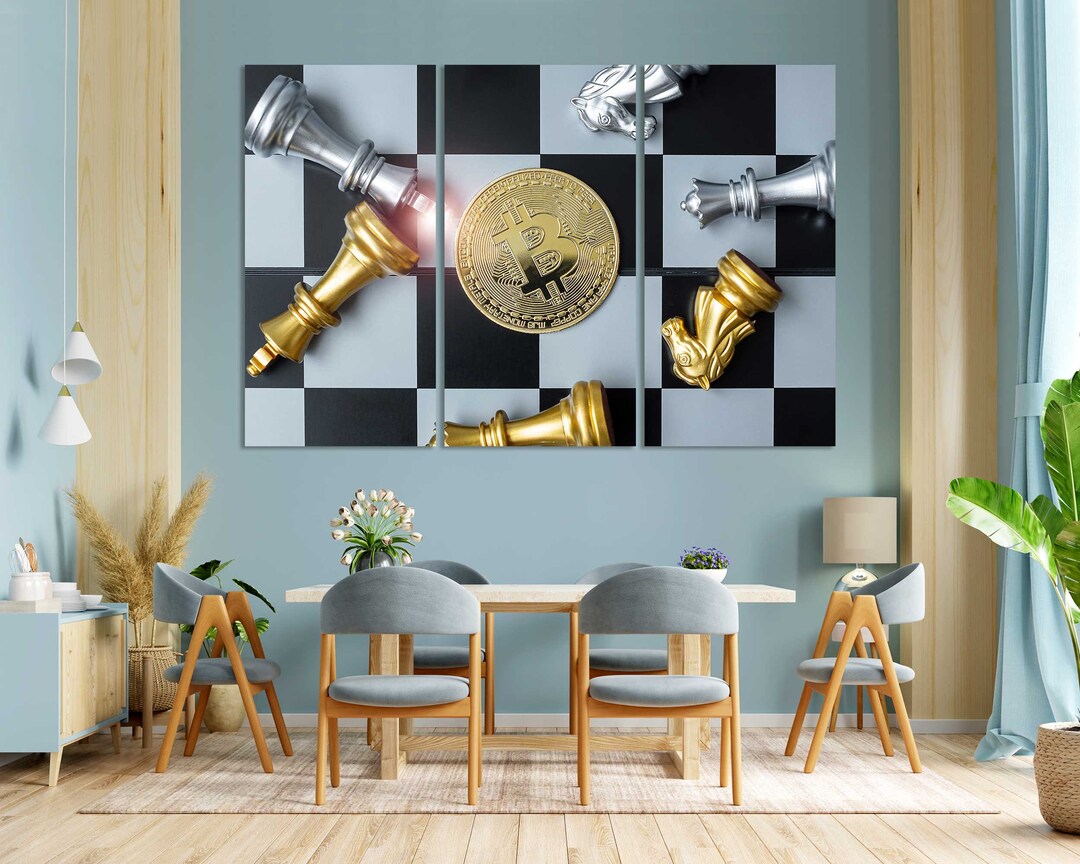 Golden Bitcoin Popular Art Decor for Wall Cryptocurrency Coin - Etsy