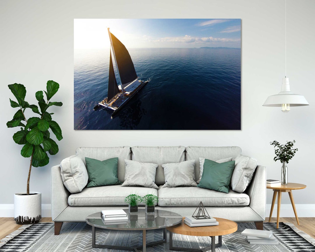 Sailboat Picture Print Canvas , Sea Boat Pictures Wall Art, Yacht Image ...