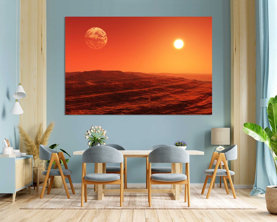 Mars Landscape Wall Decor for Home Space Art for Bedroom | Etsy