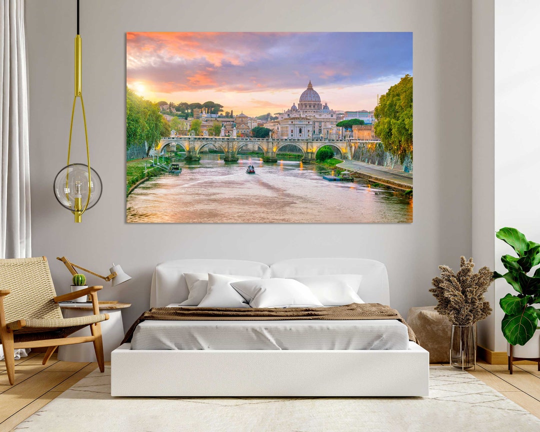 Blick auf den Petersdom in Rom Art Decor, Italien bei Sonnenuntergang ...