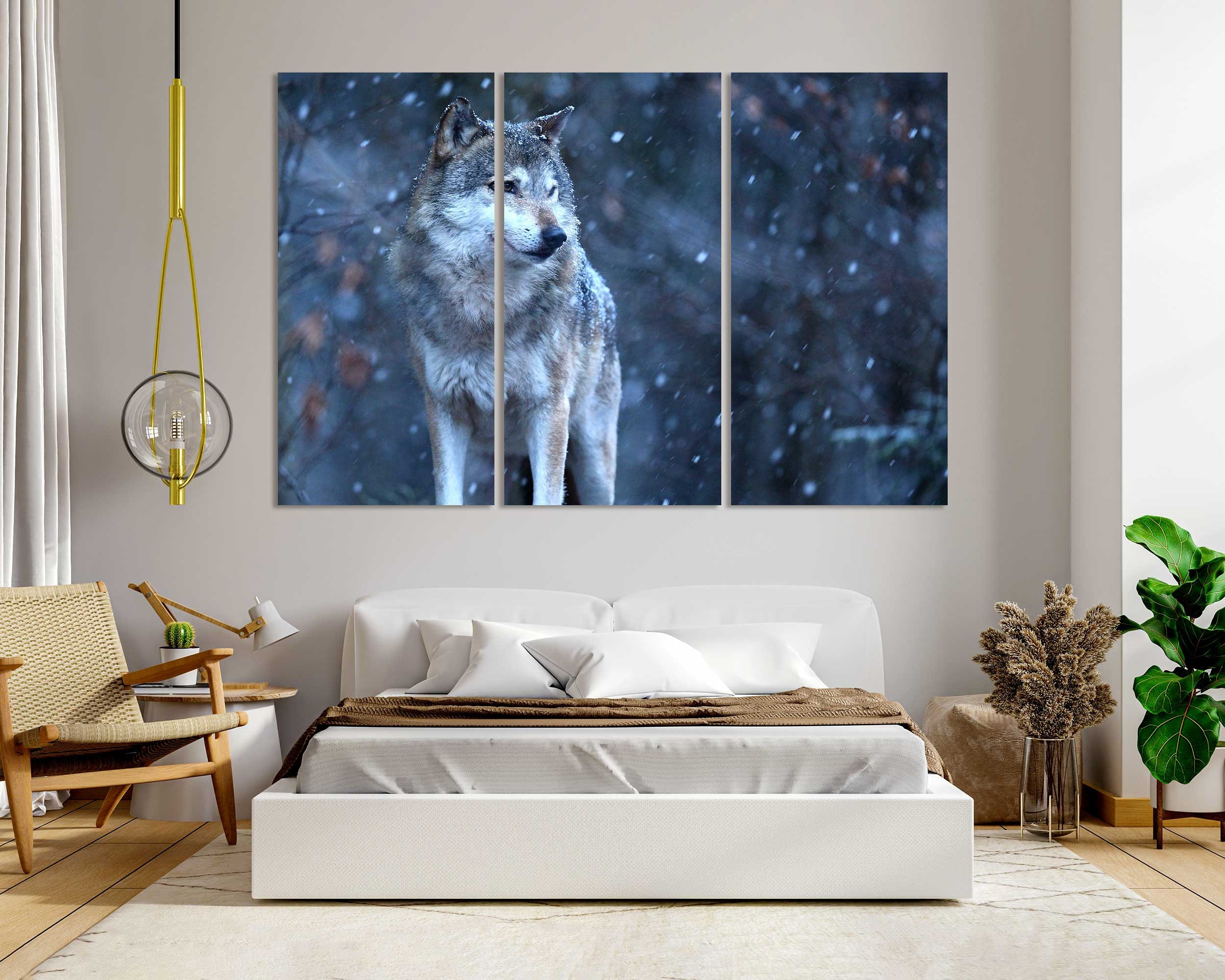 Wolf Art for Home Decor Wild Animals Print Art on Canvas - Etsy