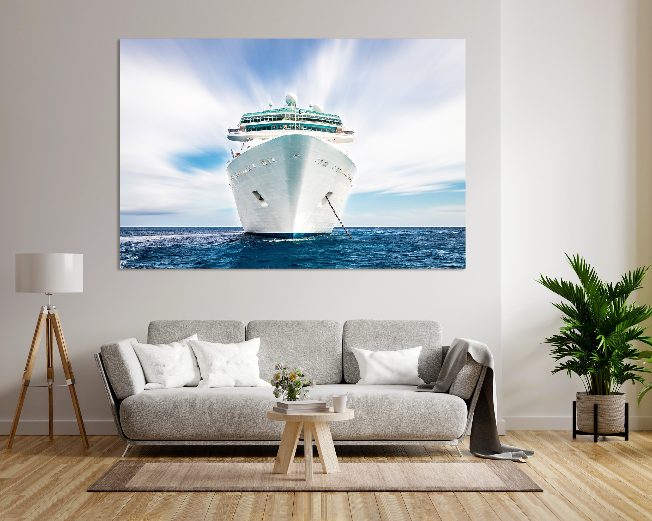 White Cruise Ship in Sea Pictures Print Cruise Liner Painting - Etsy