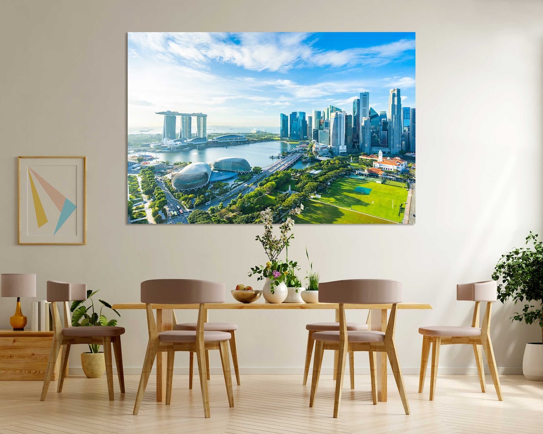Stadtbild in Singapur Großes Dekor für Hauswand, Singapur Innenstadt ...
