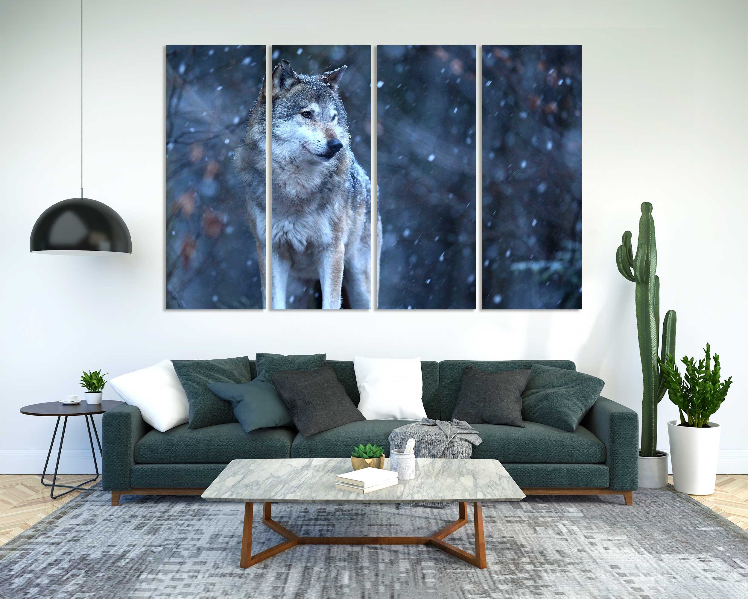 Wolf Art for Home Decor Wild Animals Print Art on Canvas - Etsy