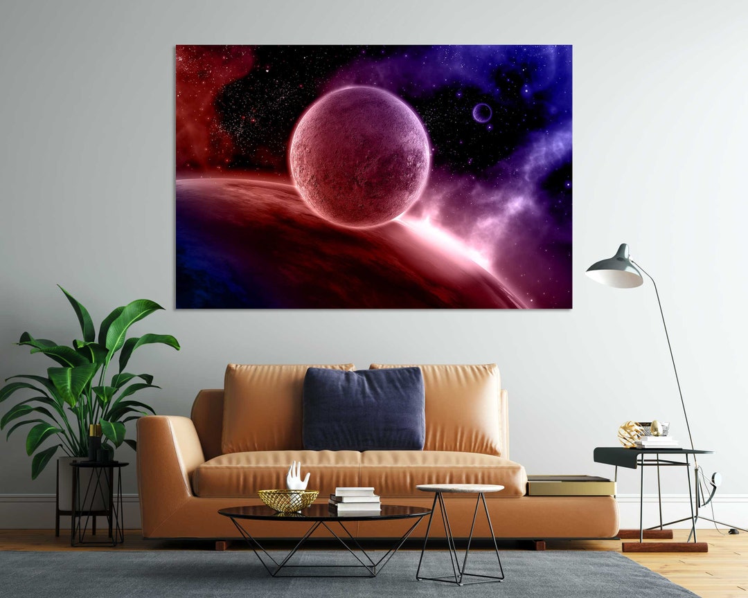 Colorful Space Art Modern Decor, Space Creative Decor for Home, Planets ...