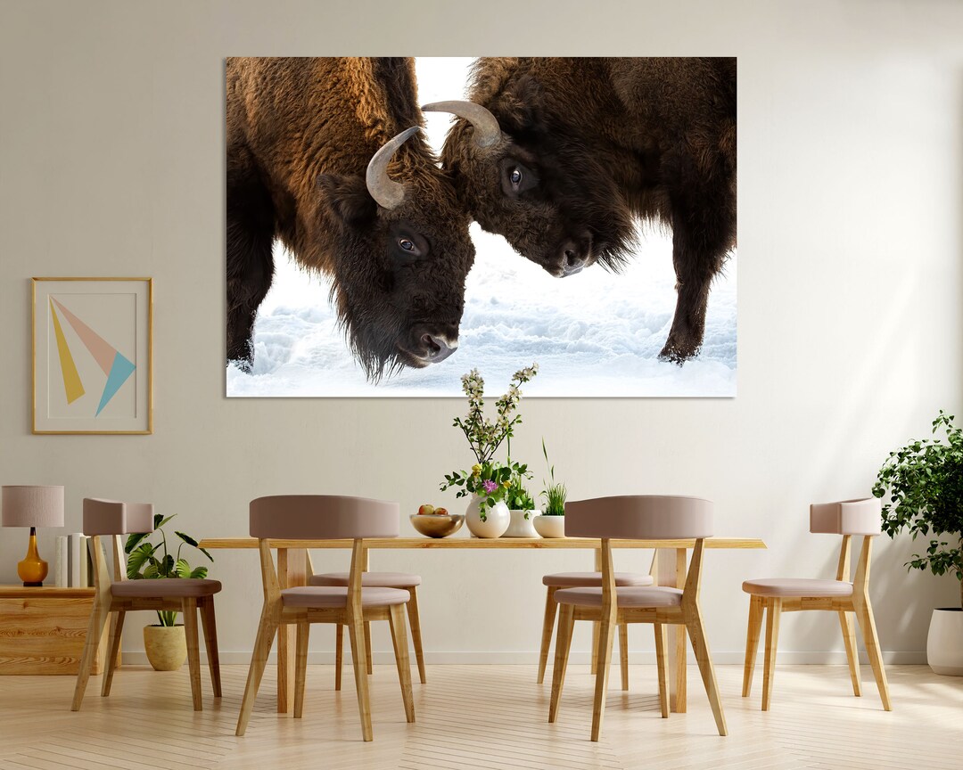 Bisons Bild für die Wand, Original Dekor für Haus mit Bulls Art ...