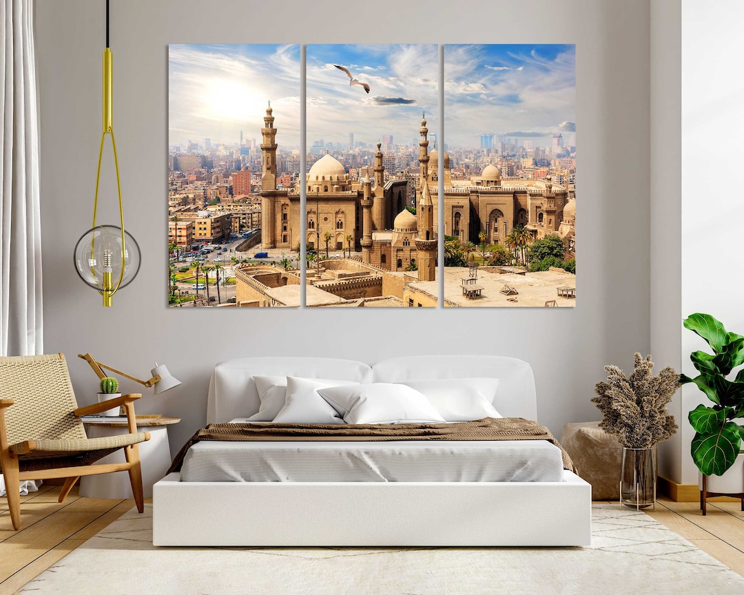 Cairo Cityscape Wall Decoration, Cairo Printing Art on Canvas, Egypt ...