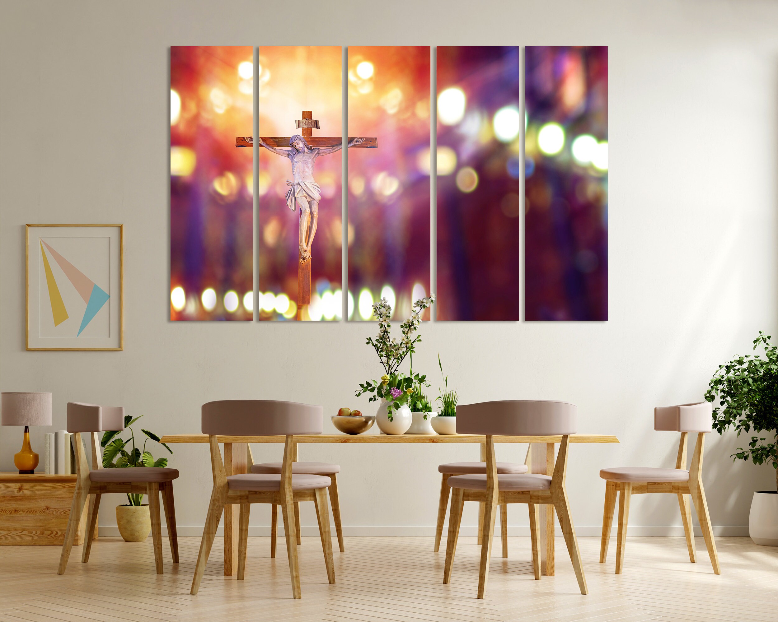 Jesus on the Cross in Church Large Decor for Wall Christian - Etsy