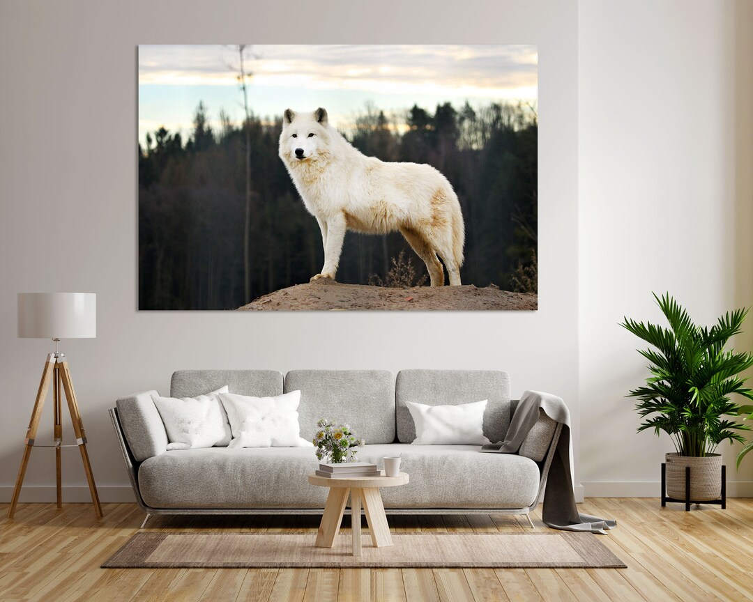Arctic Wolf Art Decor for Wall, Wolf Art Decor for Room, Wolf Large ...
