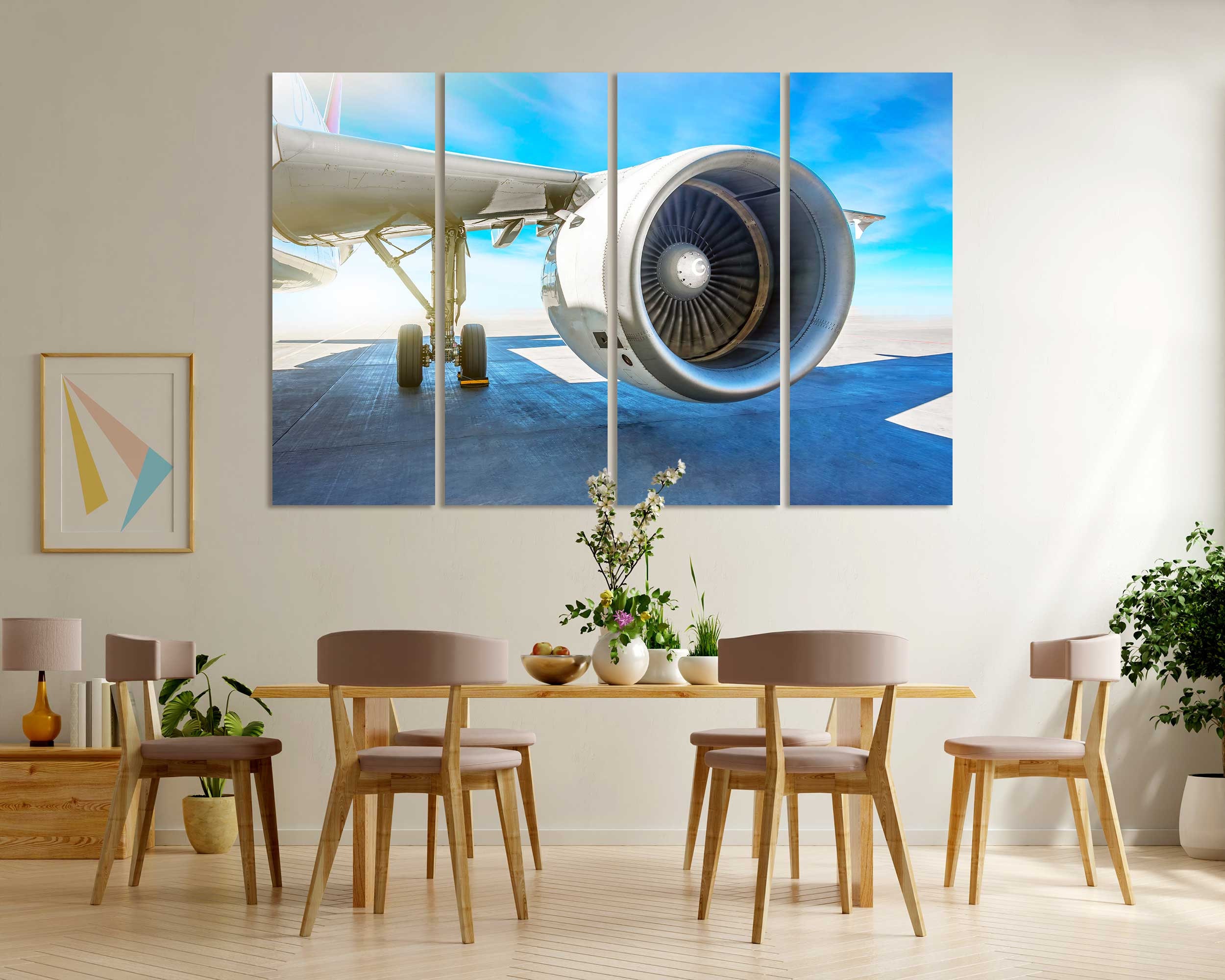 Wing Jet Engine Art for Wall Aircraft in Airport at Sunny Day - Etsy