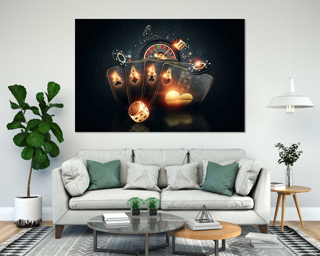 Creative Art With Poker Image for Decor Wall, Poker Game Modern Art ...