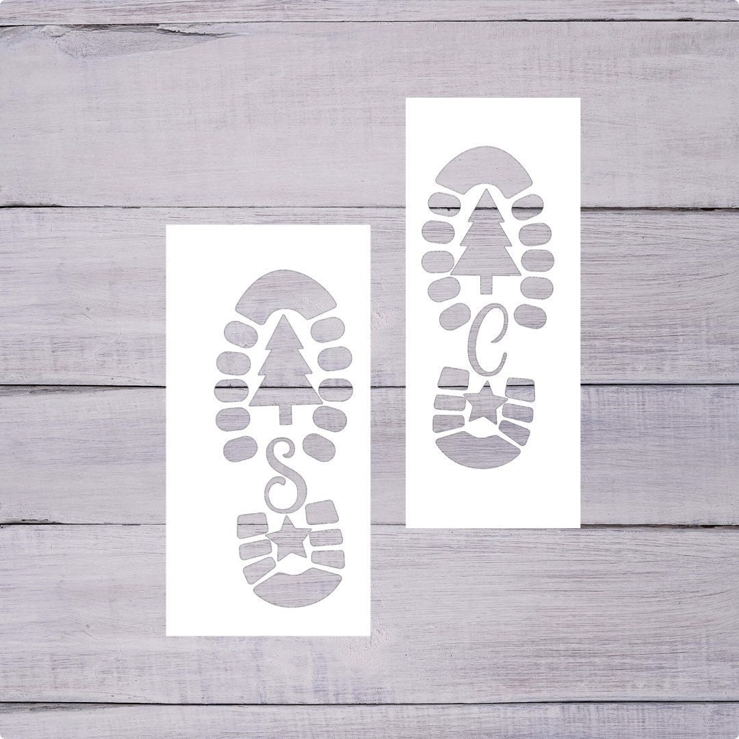 Santa Claus Boot Print Stencil 190 Micron Mylar Stencil 2 X A4 Sheets ...