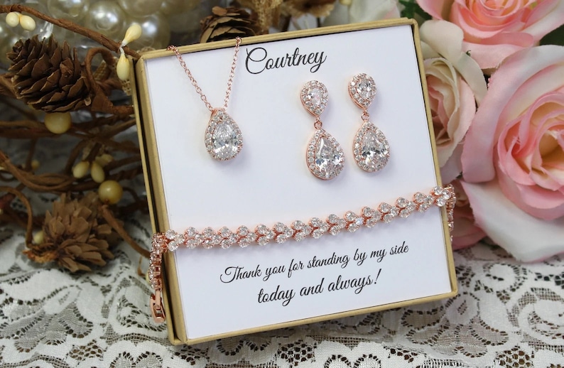 Custom Color Bridesmaid Gift Set Tear Drop Bridesmaid - Etsy