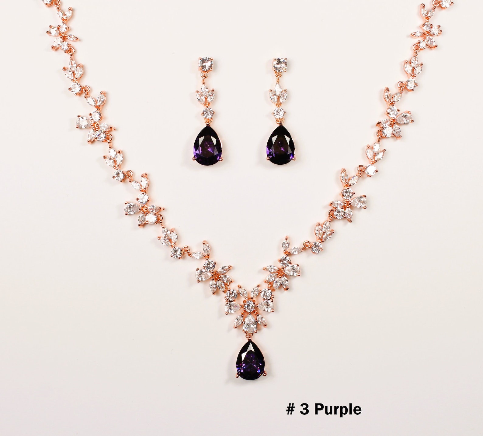 Navy Blue Bridal Jewelry Set Sapphire Blue Bridal Earrings CZ - Etsy