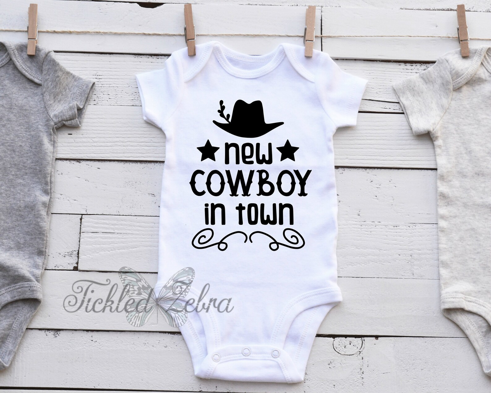 New Cowboy in Town Baby Bodysuit Toddler Youth Shirt - Etsy