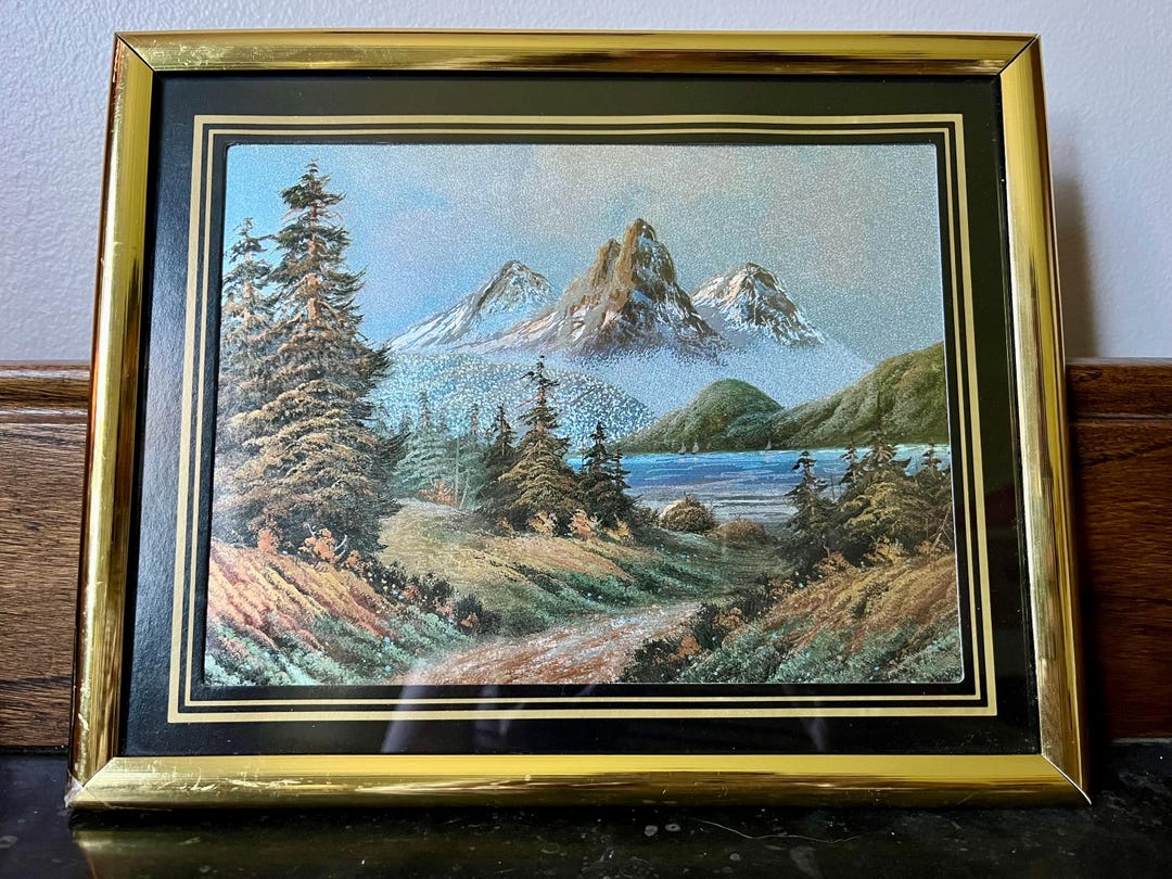 Shiny Mountain Scene Replica Oil Painting Picture - Etsy
