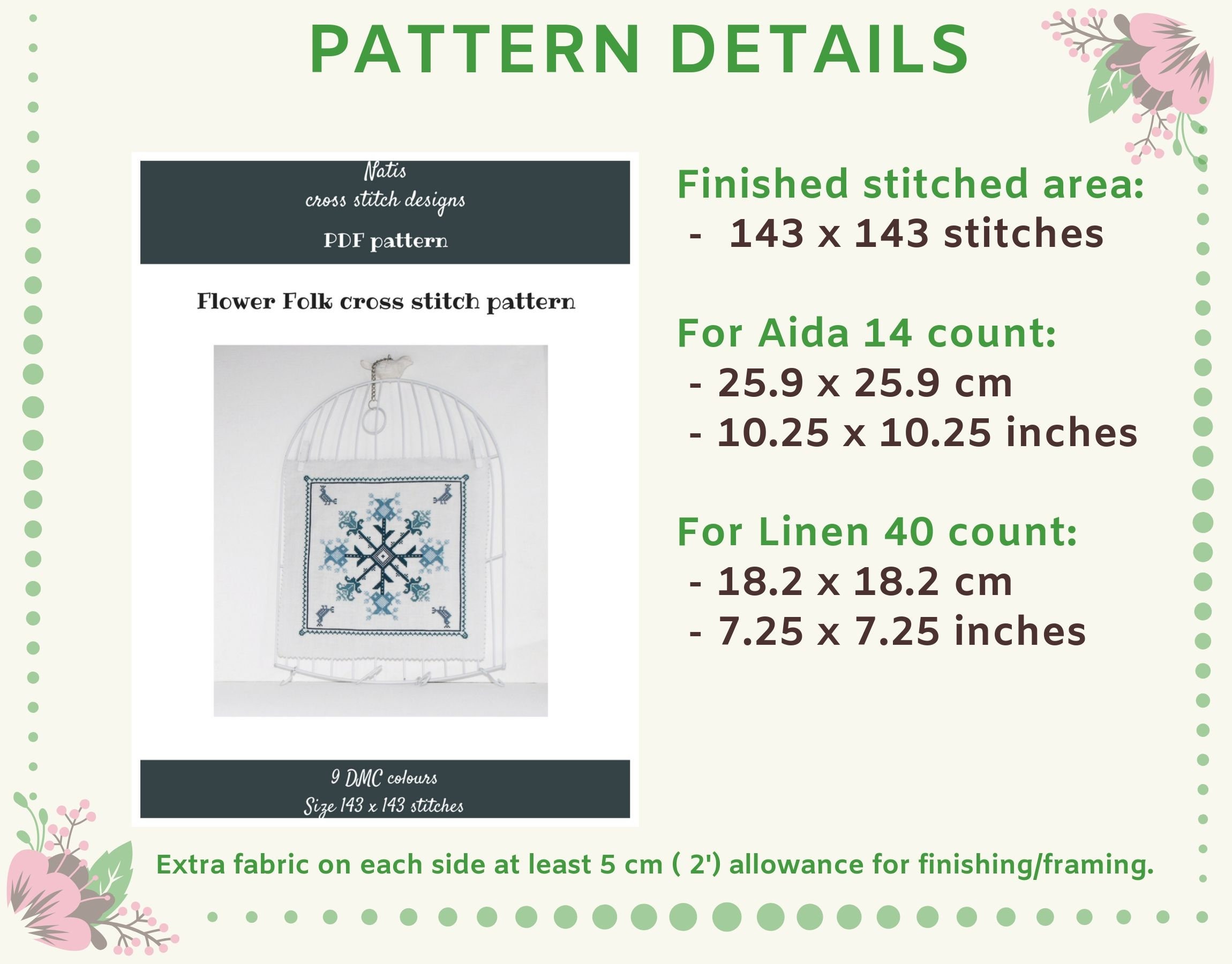 Botanical Cross Stitch Pattern PDF Sampler Cross Stitch - Etsy