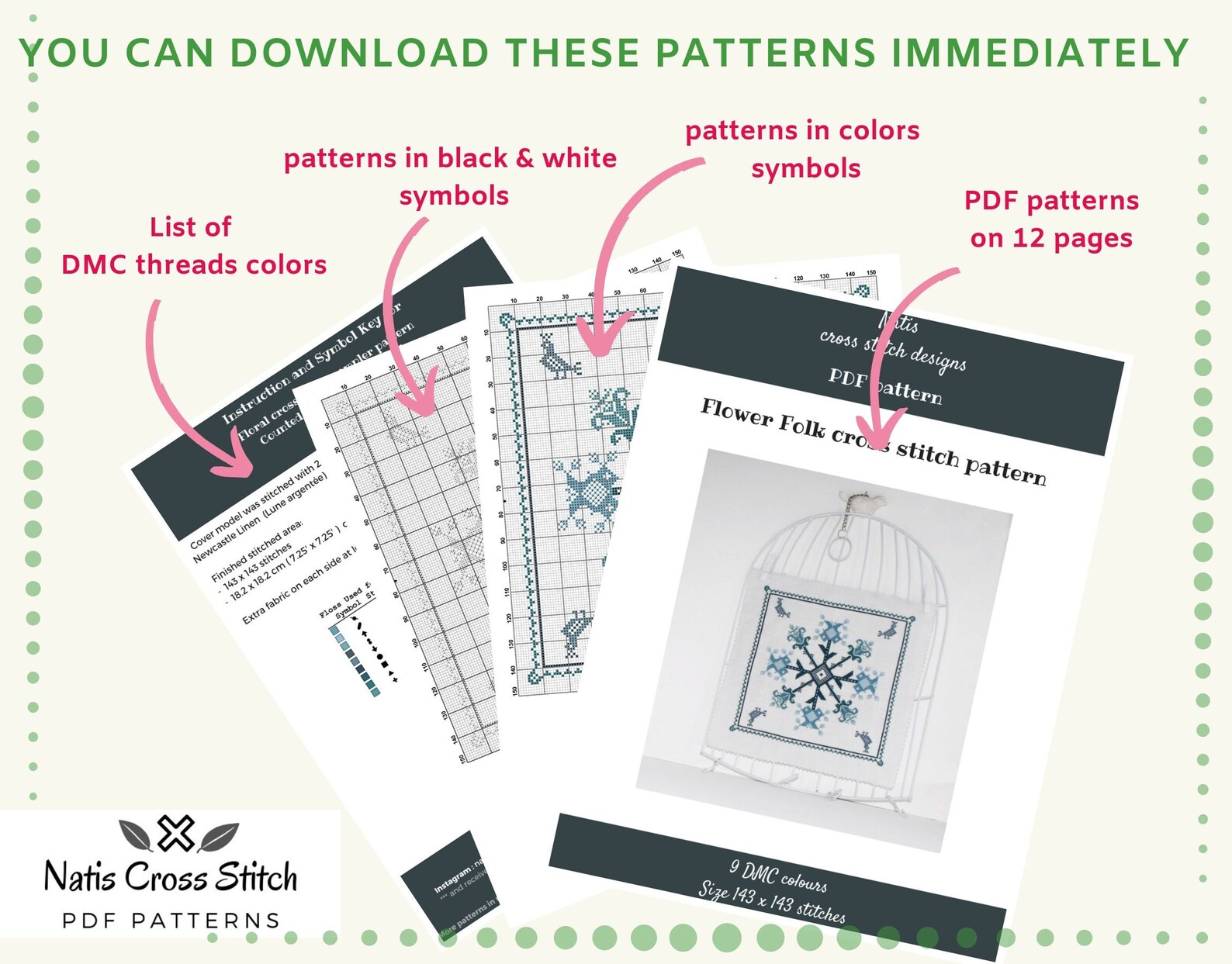 Botanical Cross Stitch Pattern PDF Sampler Cross Stitch - Etsy