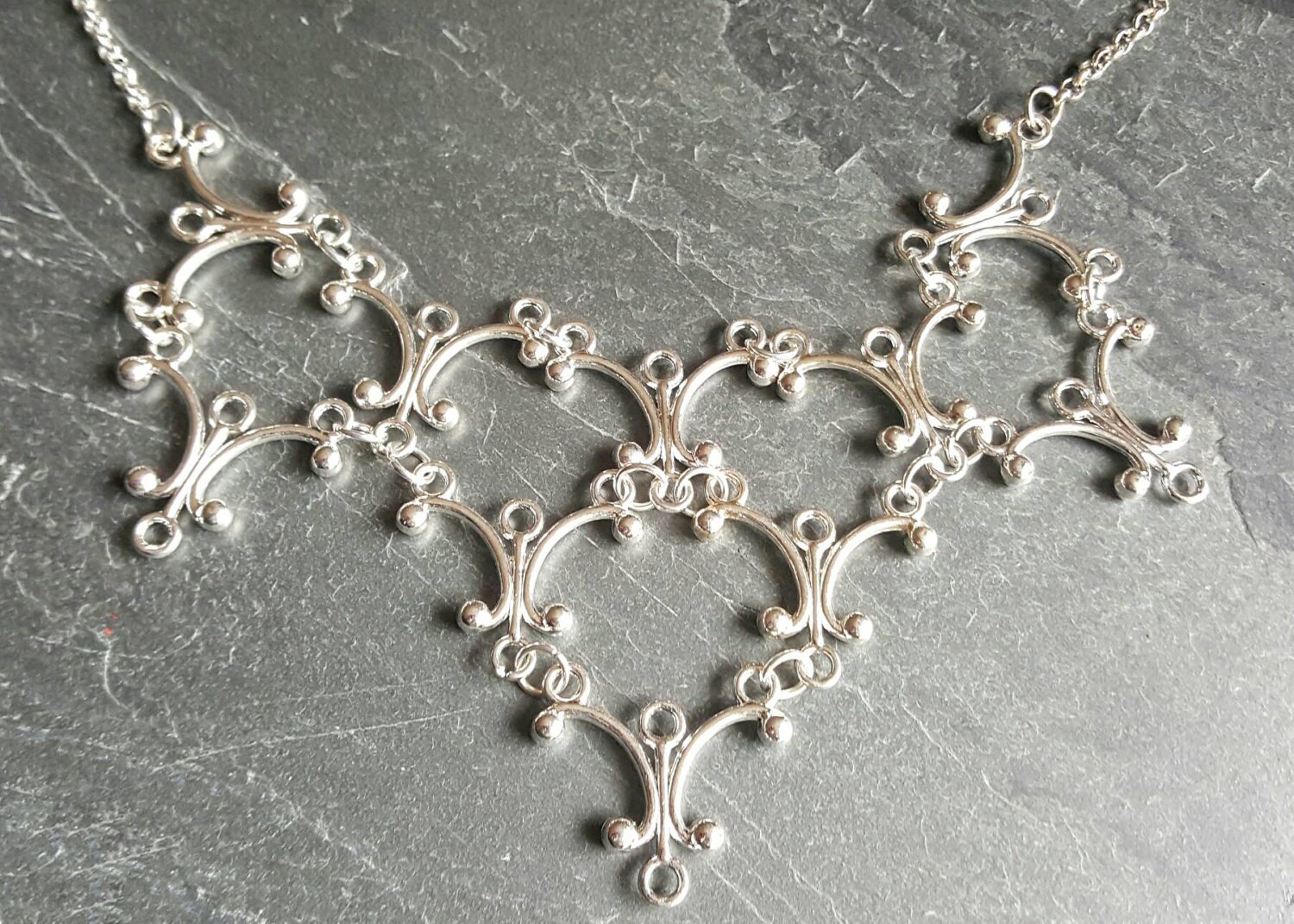 Silver Gothic Necklace - Neo Victorian Goth Jewelry - Ren Faire ...