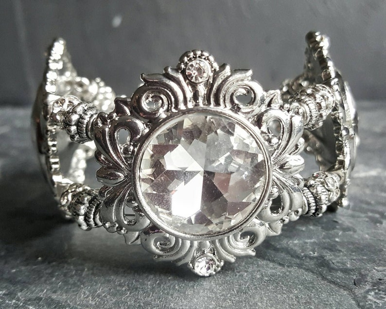 Big Rhinestone Bracelet Bridal Jewelry Ren Faire - Etsy