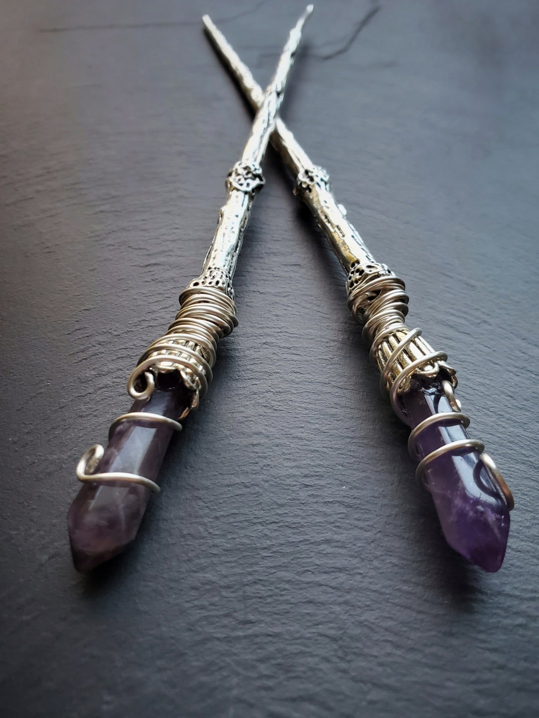Amethyst Hair Stick - Purple Stone Hair Pin - Purple Hair Jewelry ...