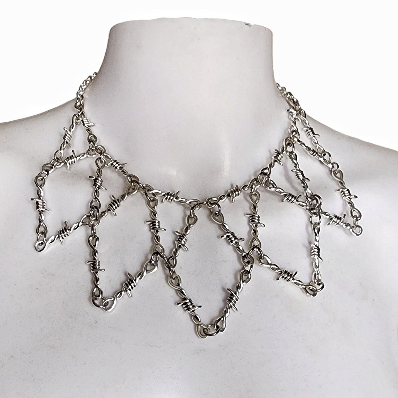 Barbed Wire Necklace - Punk Jewelry - Renaissance Faire Garb - Dark ...