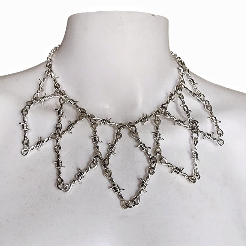 Barbed Wire Necklace - Punk Jewelry - Renaissance Faire Garb - Dark ...