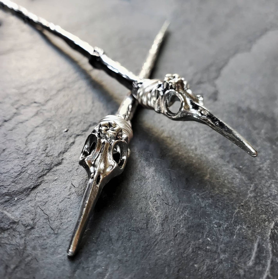 Raven Skull Hair Sticks - Plague Dr Hair Pins - Goth - Emo - Gothic ...