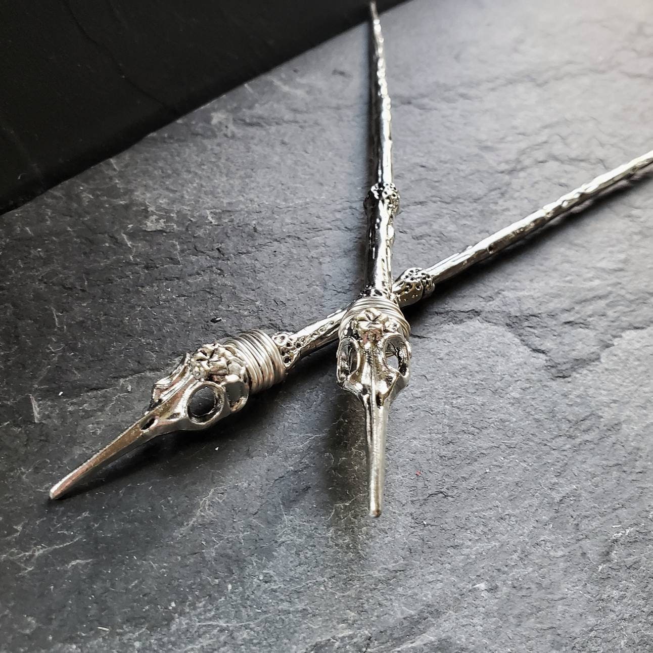 Raven Skull Hair Sticks - Plague Dr Hair Pins - Goth - Emo - Gothic ...
