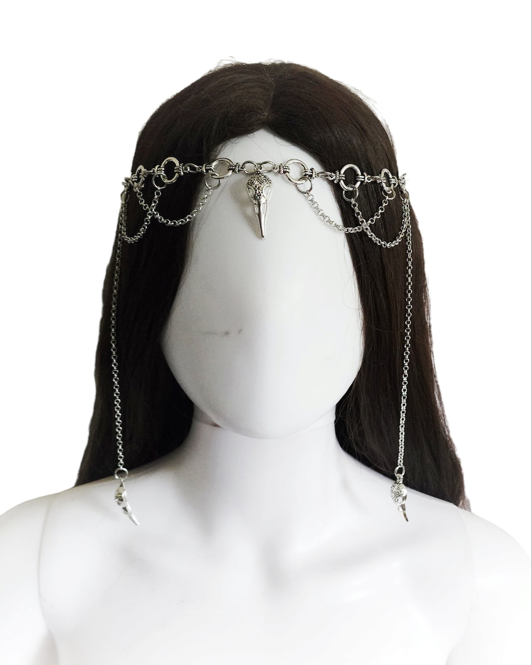 Raven Skull Circlet Crown - Renaissance Festival Accessories - Handmade ...