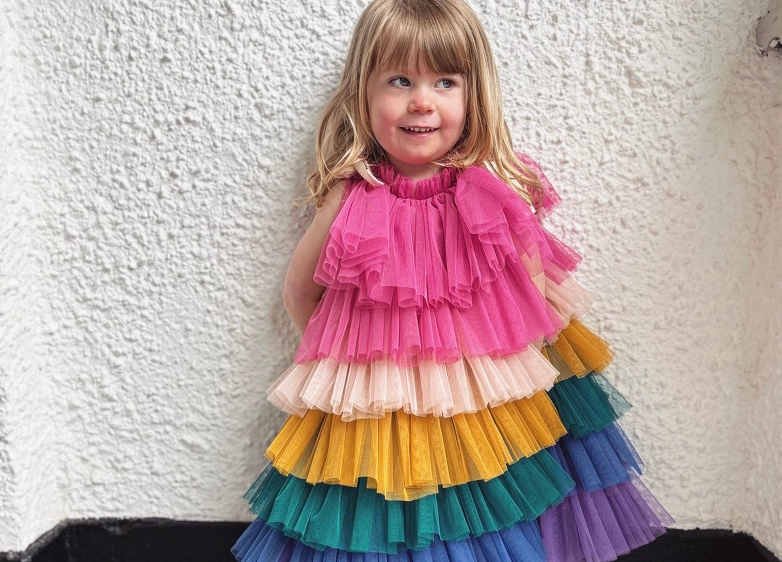 Bright Rainbow Ruffle Dress - Etsy
