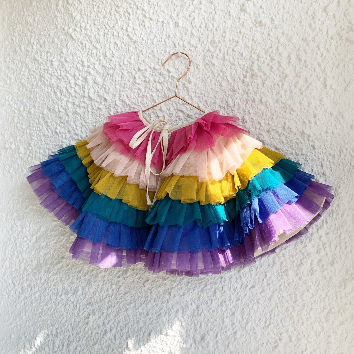 Kids Bright Rainbow Ruffle Cape - Etsy