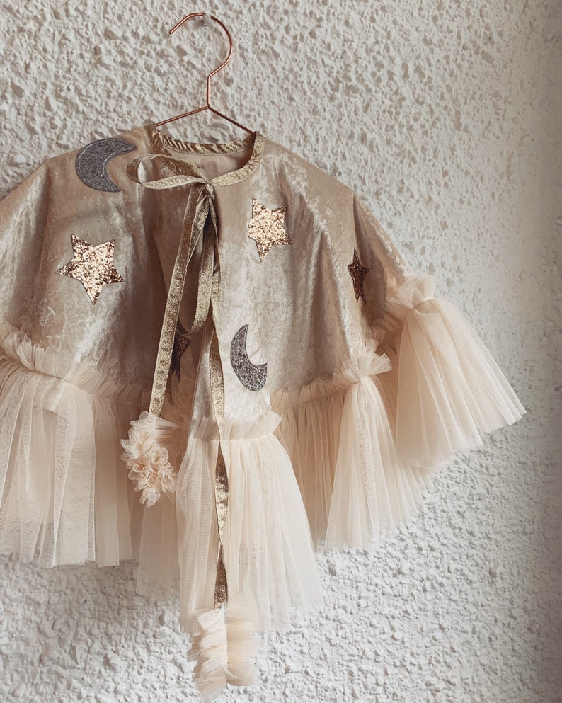 Cream Velvet Star/moon Kid Cape - Etsy