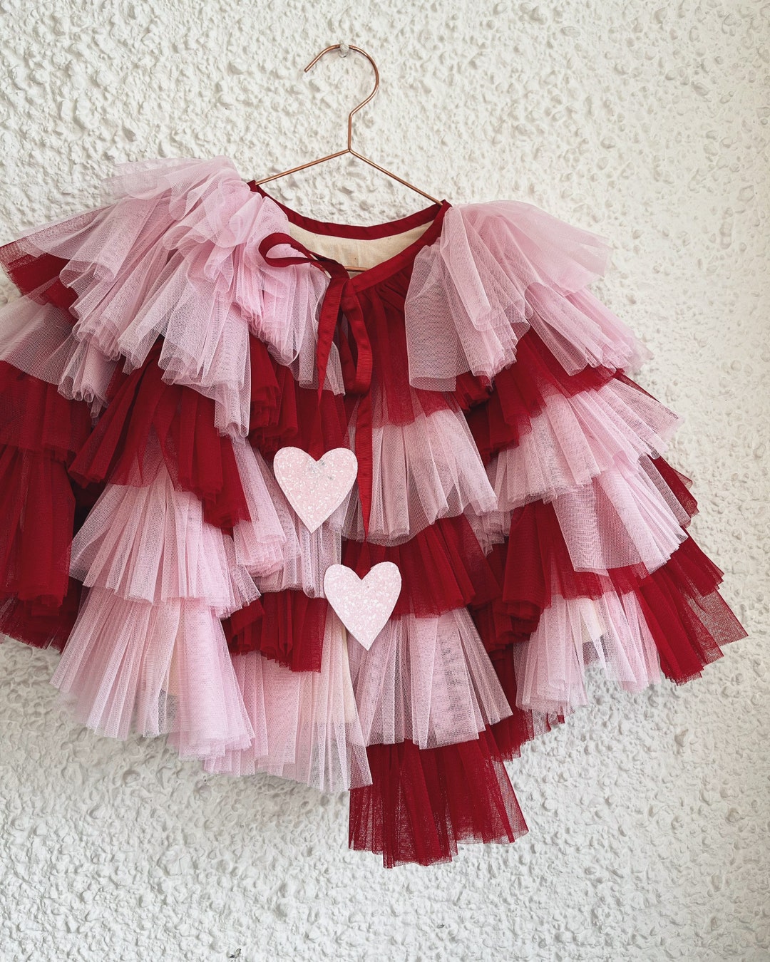Pink/red Ruffle Kid Cape - Etsy