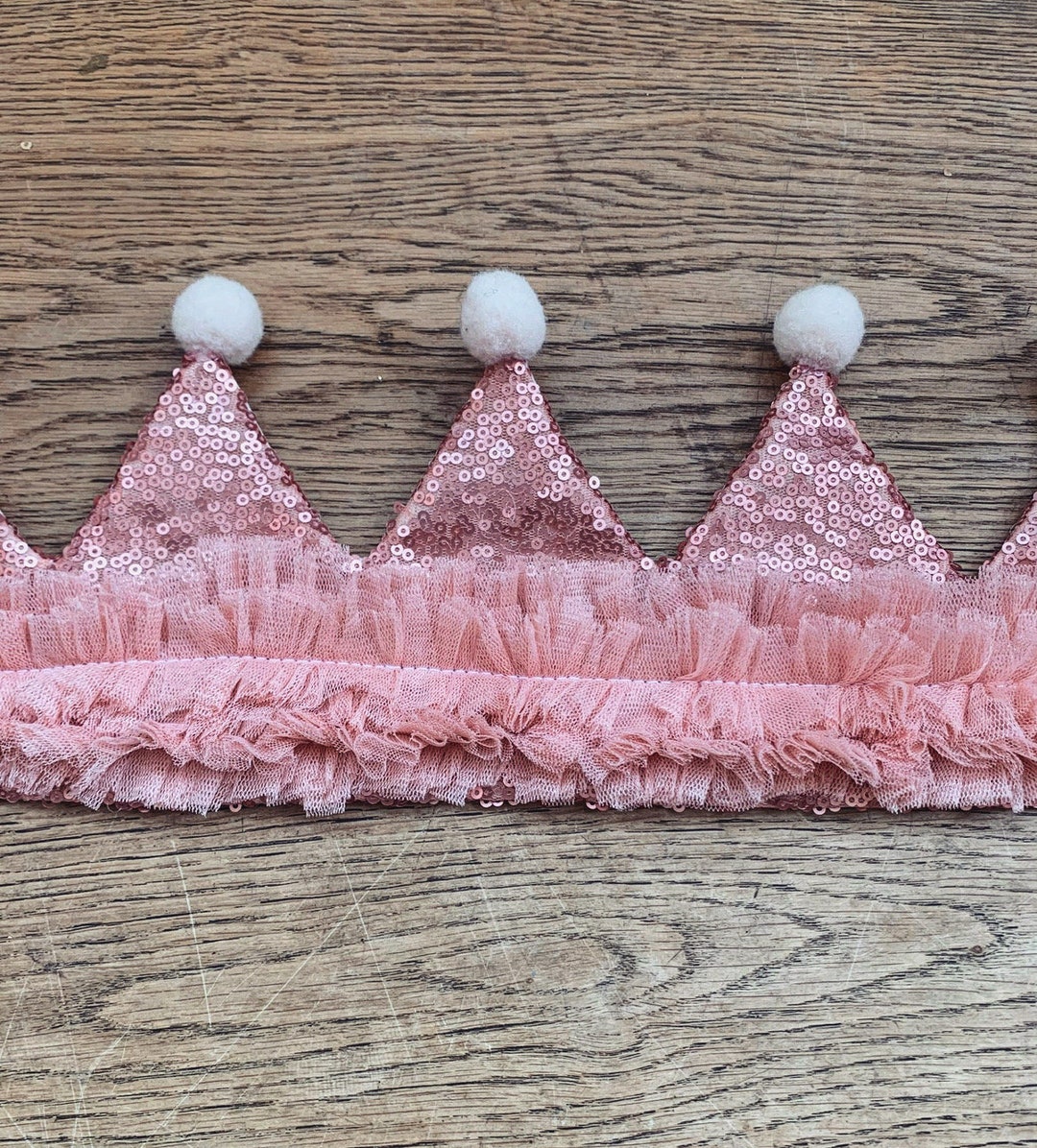 Peach Sequin Ruffle Crown - Etsy