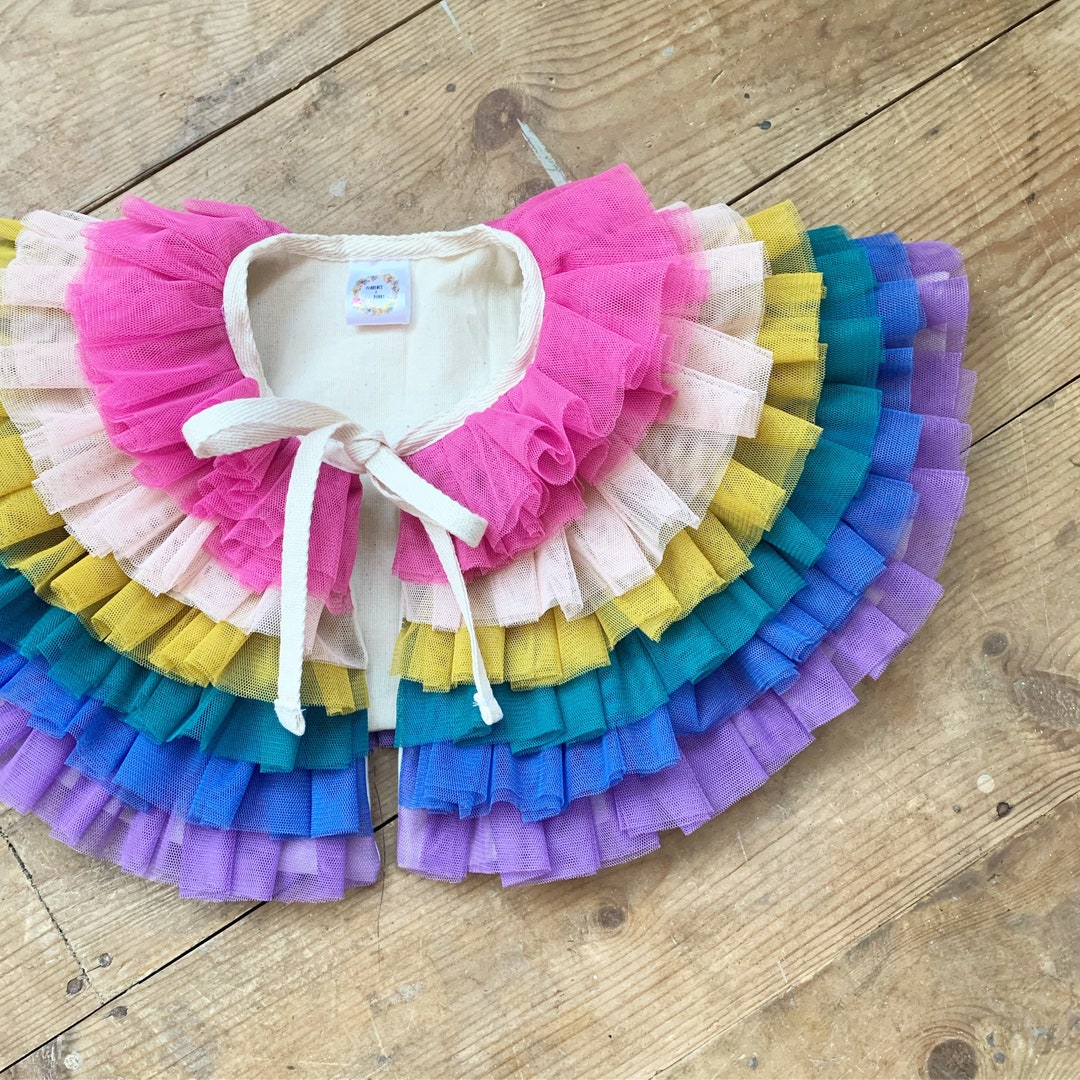 Mini Ruffle Bright Rainbow Cape - Etsy