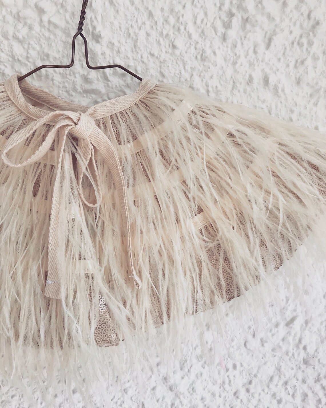 Swan Lake Ostrich Feather Cape in Cream - Etsy