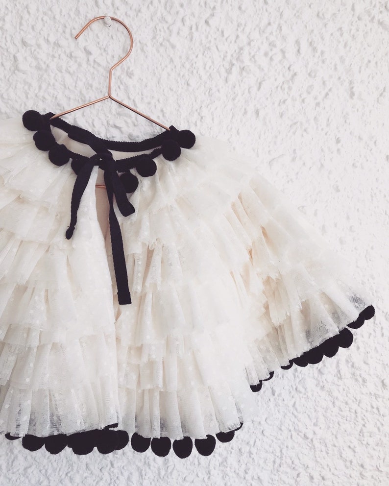 Ruffle Cape With Polka Dot Trim - Etsy