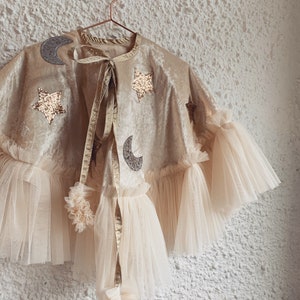 Cream Velvet Star/moon Mini Cape - Etsy