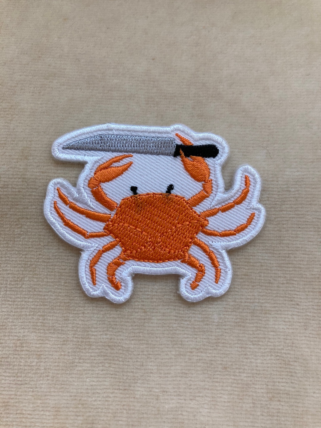 Crab With Knife Iron on Patch - Etsy