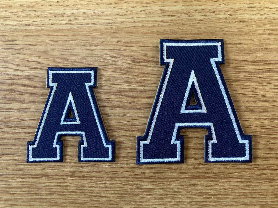 2.25 Inches Double Outline Varsity Letter Iron on Patch - Etsy