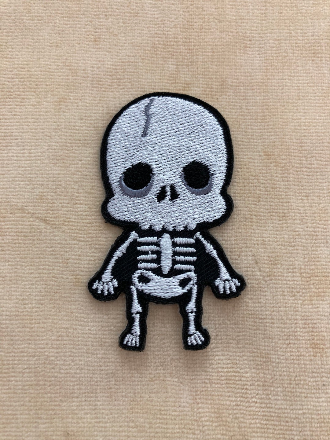 Halloween Creepy Skeleton Karakter Iron On Patch - Etsy België