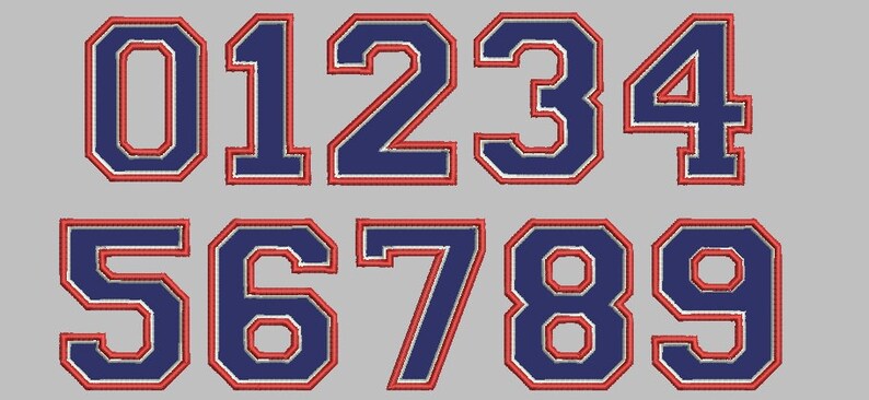 3 Inches Double Outline Varsity Number Iron on Patch - Etsy