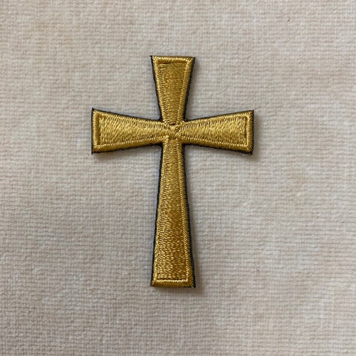 CHRISTIAN CROSS PATCH Black/white Iron-on Embroidered - Etsy