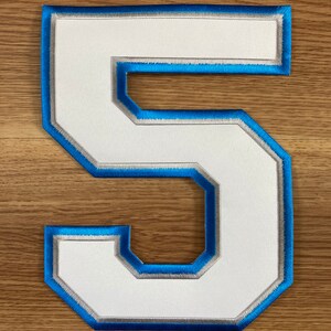 5 Inches Double Outline Varsity Number Iron on Patch - Etsy