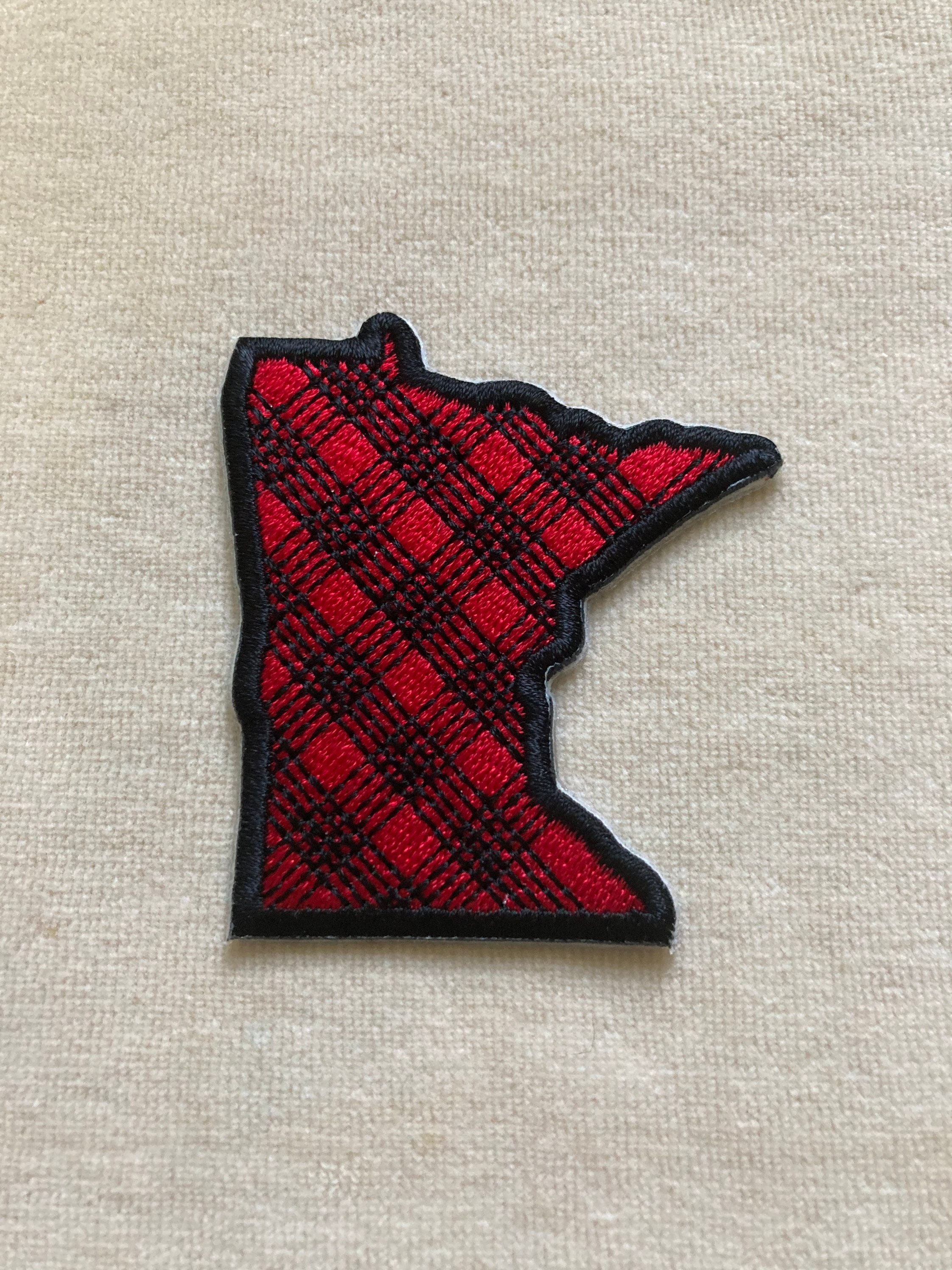 Minnesota State Buffalo Plaid Fill Stitches Iron On Patch | Etsy